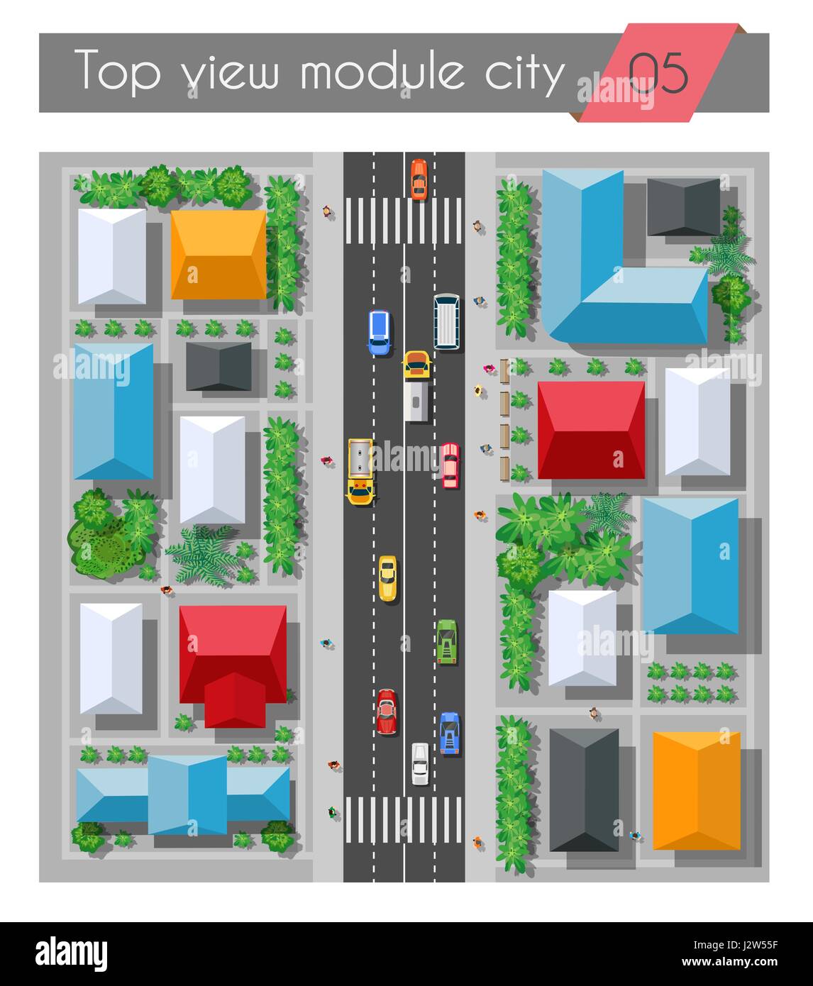 Top view pedestrian traffic Stock Vector Images - Alamy