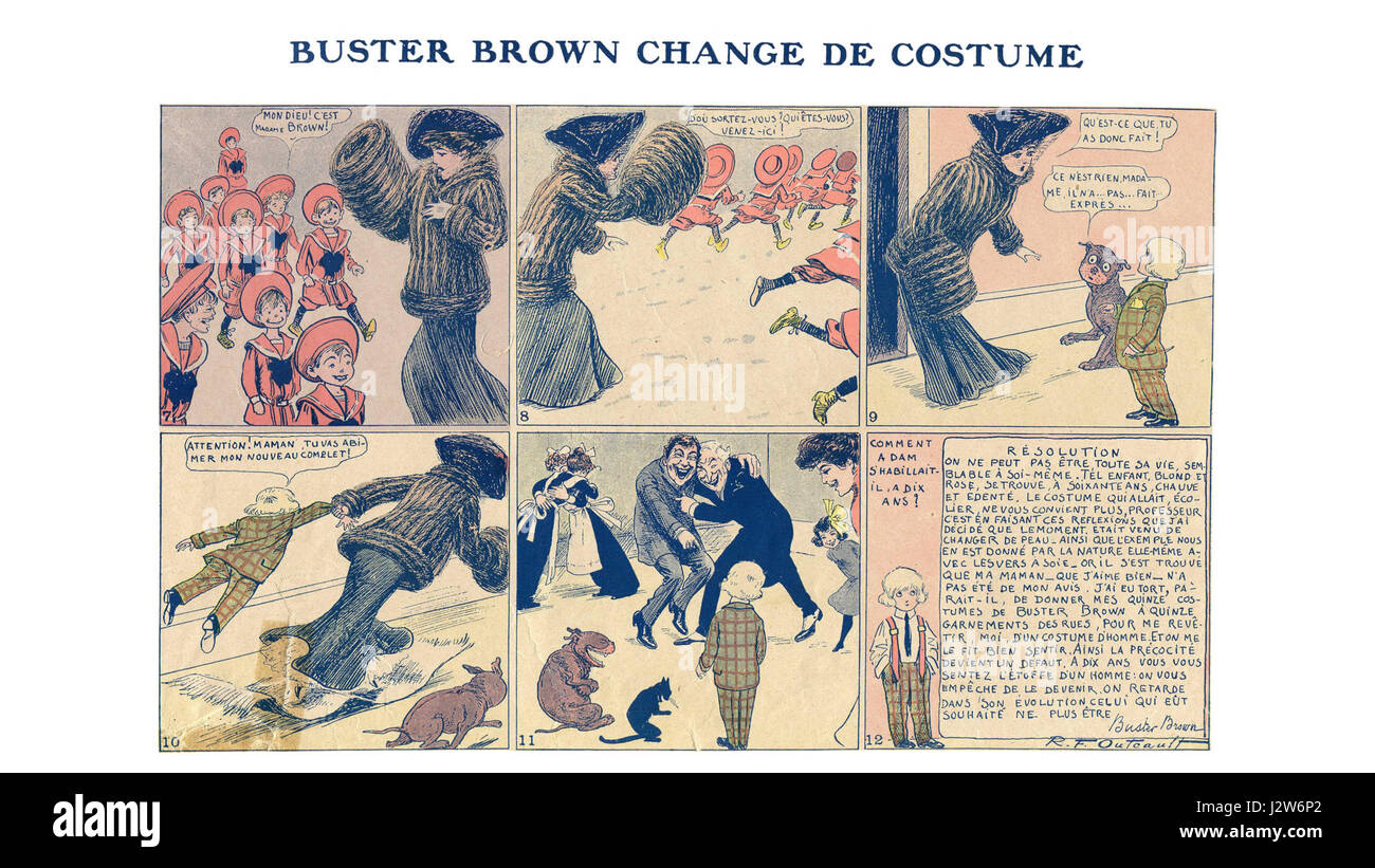 Buster Brown, a popular character from early 20th-century comic strips ...