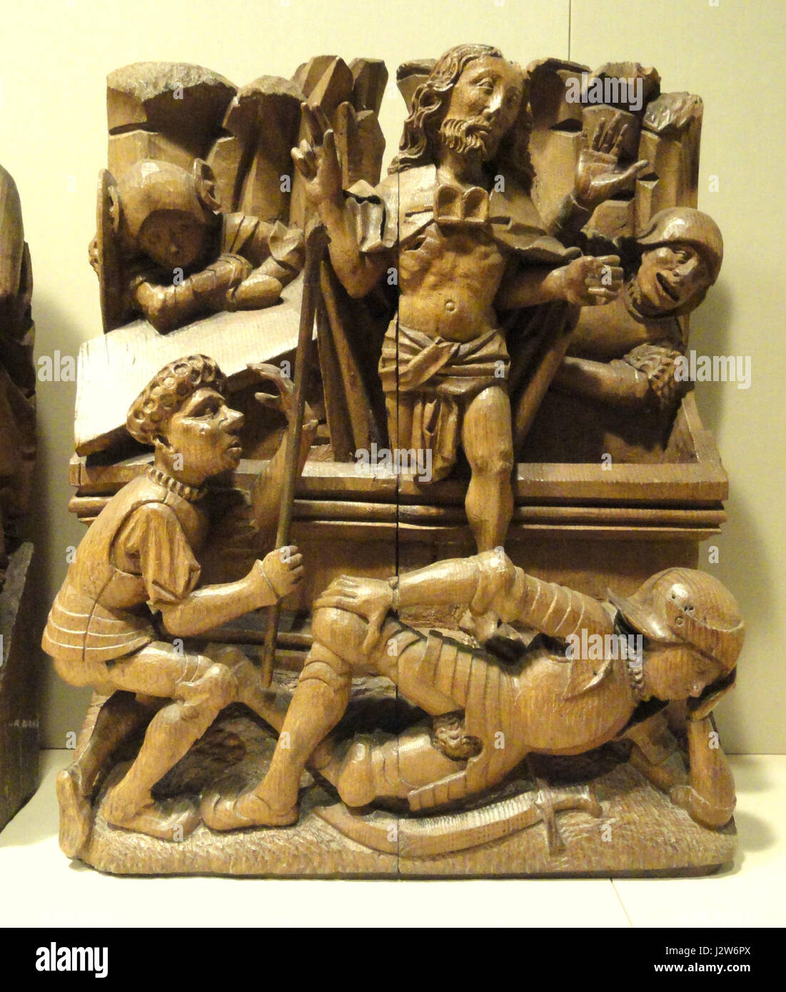 This altarpiece, from Flanders (1500-1525), features scenes from the ...