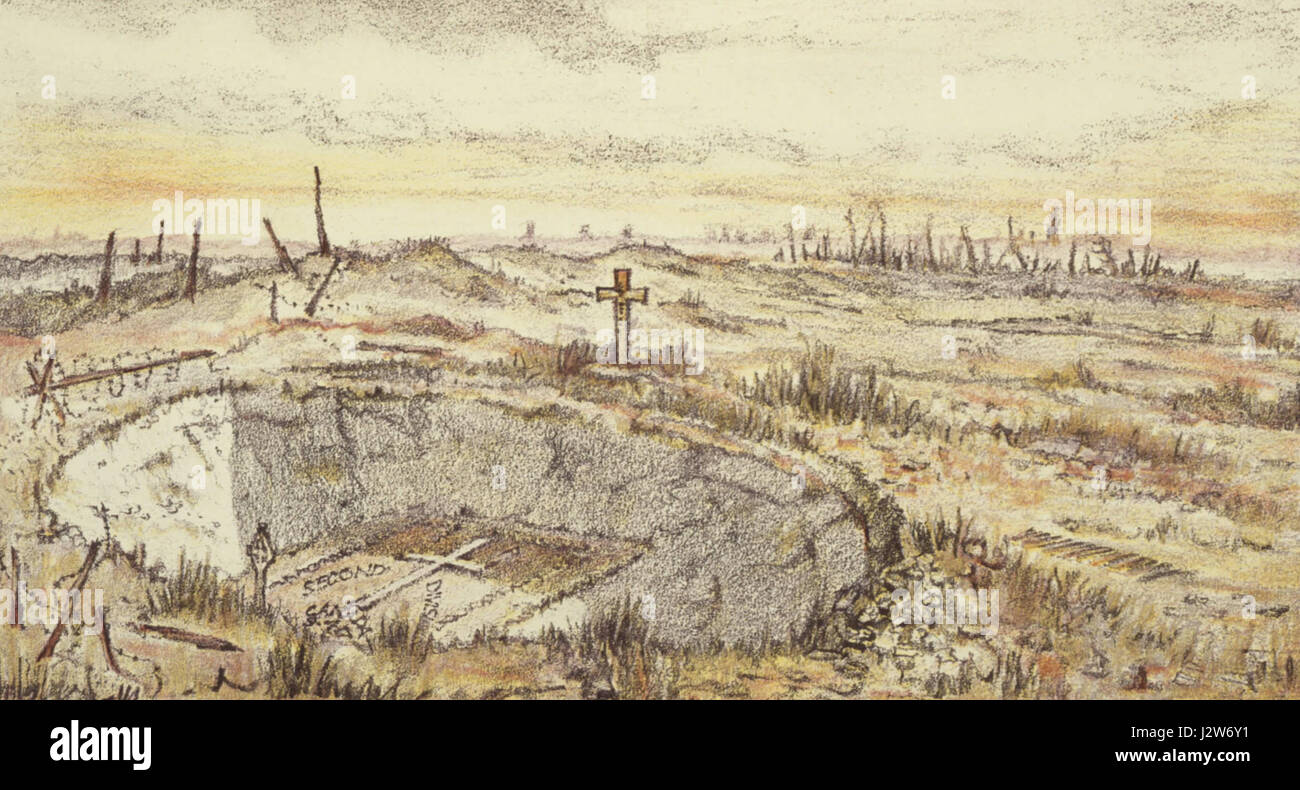 This detailed image shows a cemetery on Vimy Ridge, a key site in World ...