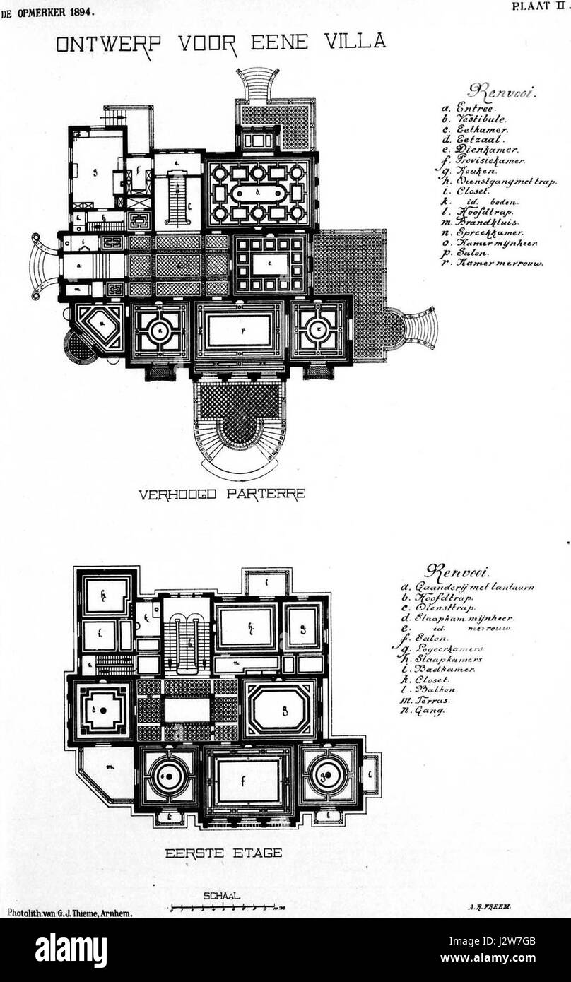 Villa plans Black and White Stock Photos & Images - Alamy