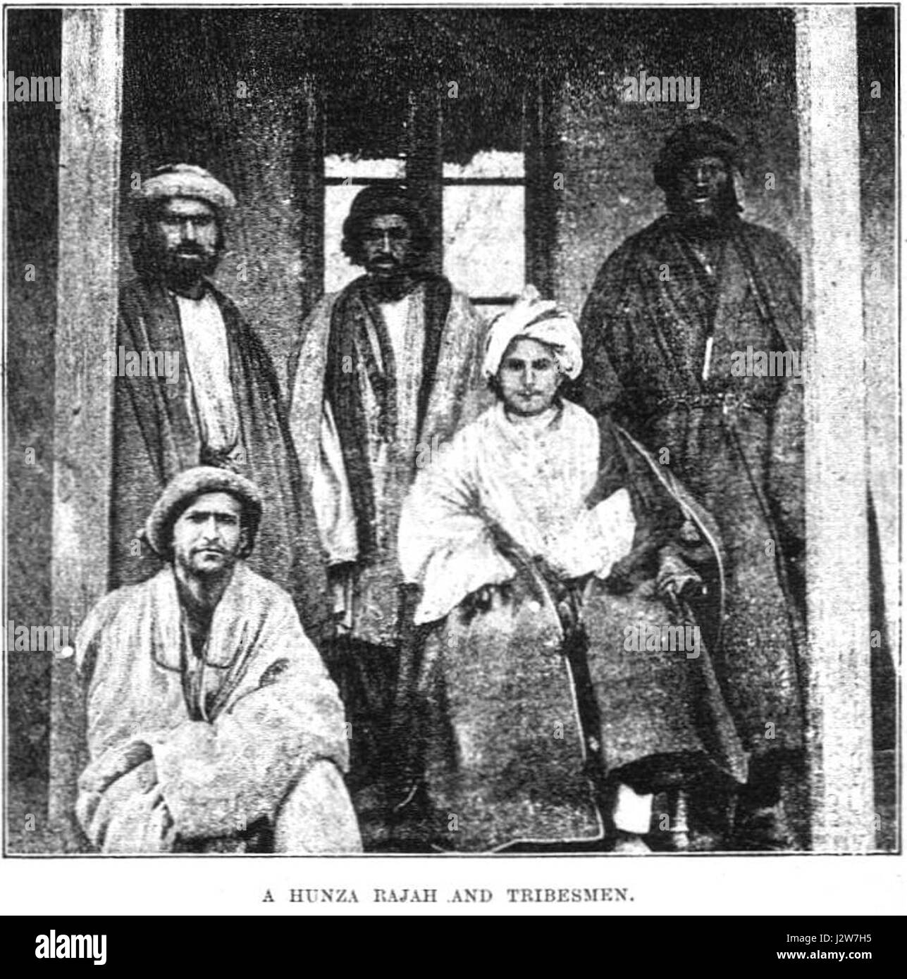 This depiction of a Hunza Rajah and his tribesmen reflects the unique ...