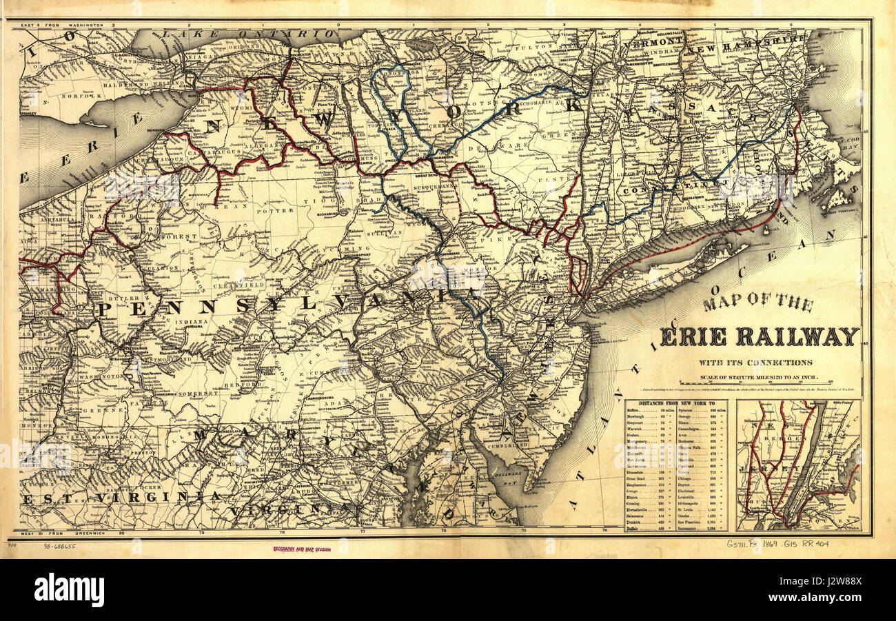 Old map of erie hi-res stock photography and images - Alamy