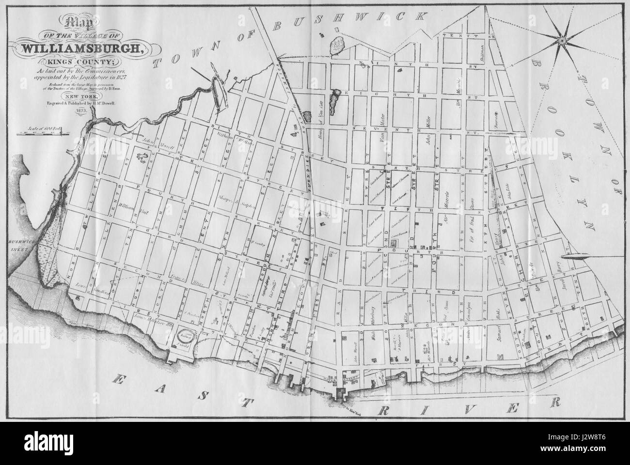 1827 Williamsburg Map Stock Photo - Alamy