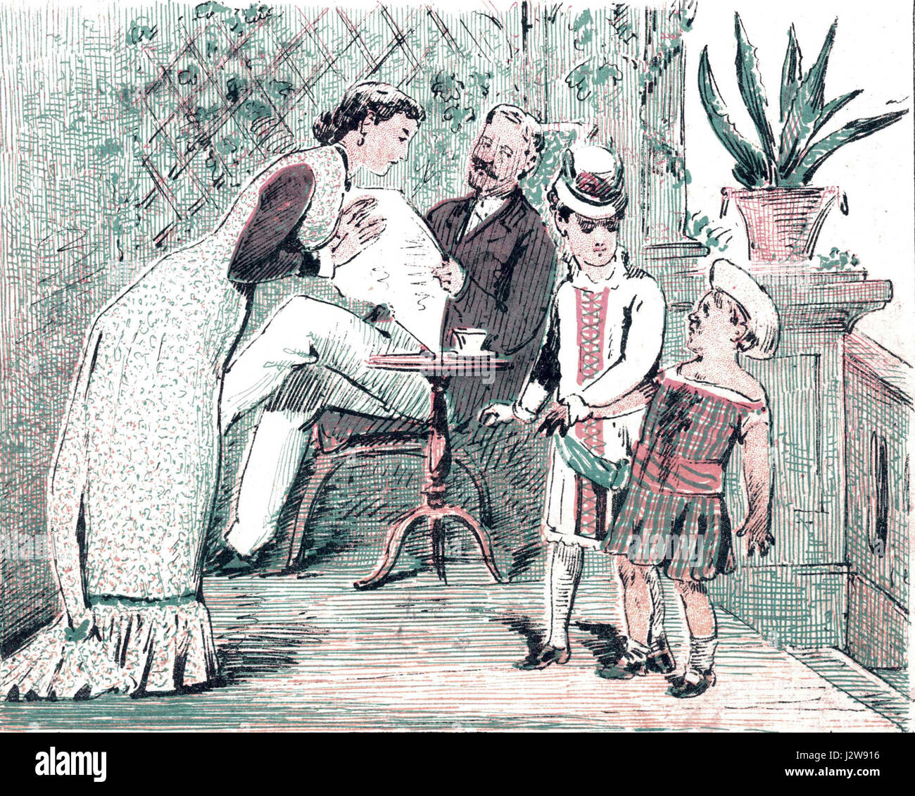 The 1879 illustration depicts a scene from Denmark, showcasing a ...