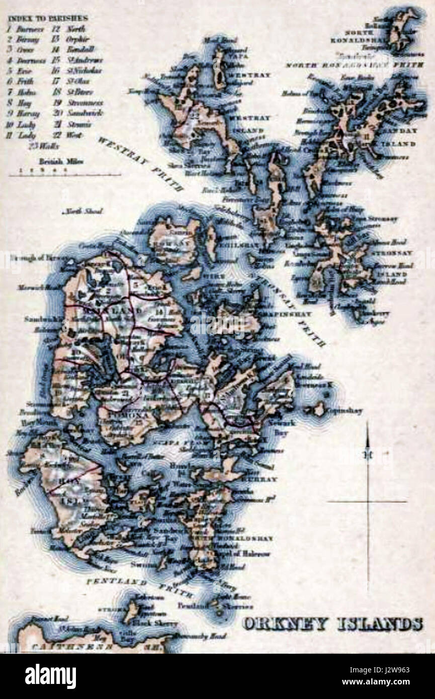 Map of the orkney islands hi-res stock photography and images - Alamy