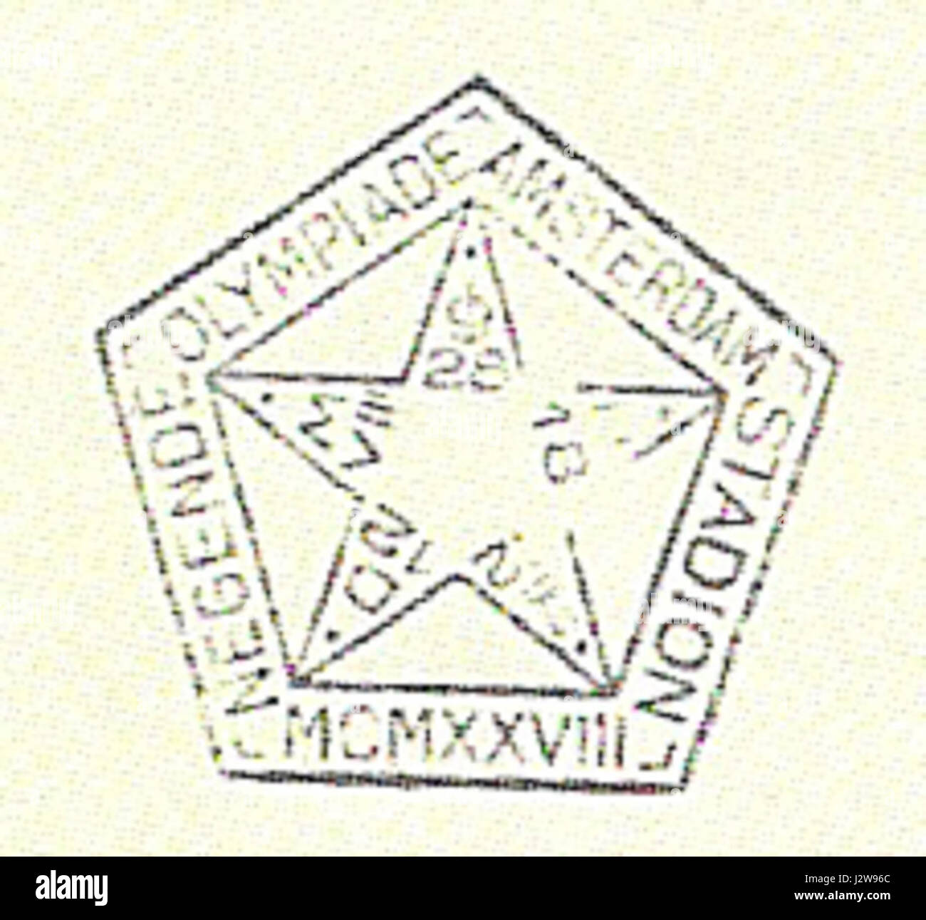 This image features a 1928 Olympic postmark, commemorating the 1928 ...