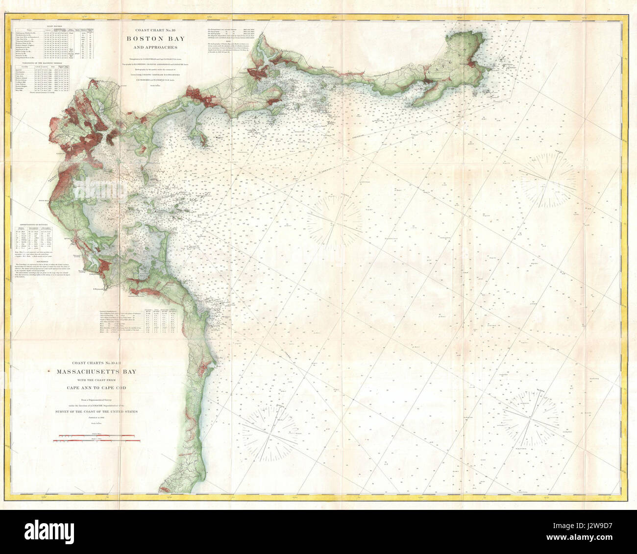 U s coast survey map of boston bay hi-res stock photography and images ...