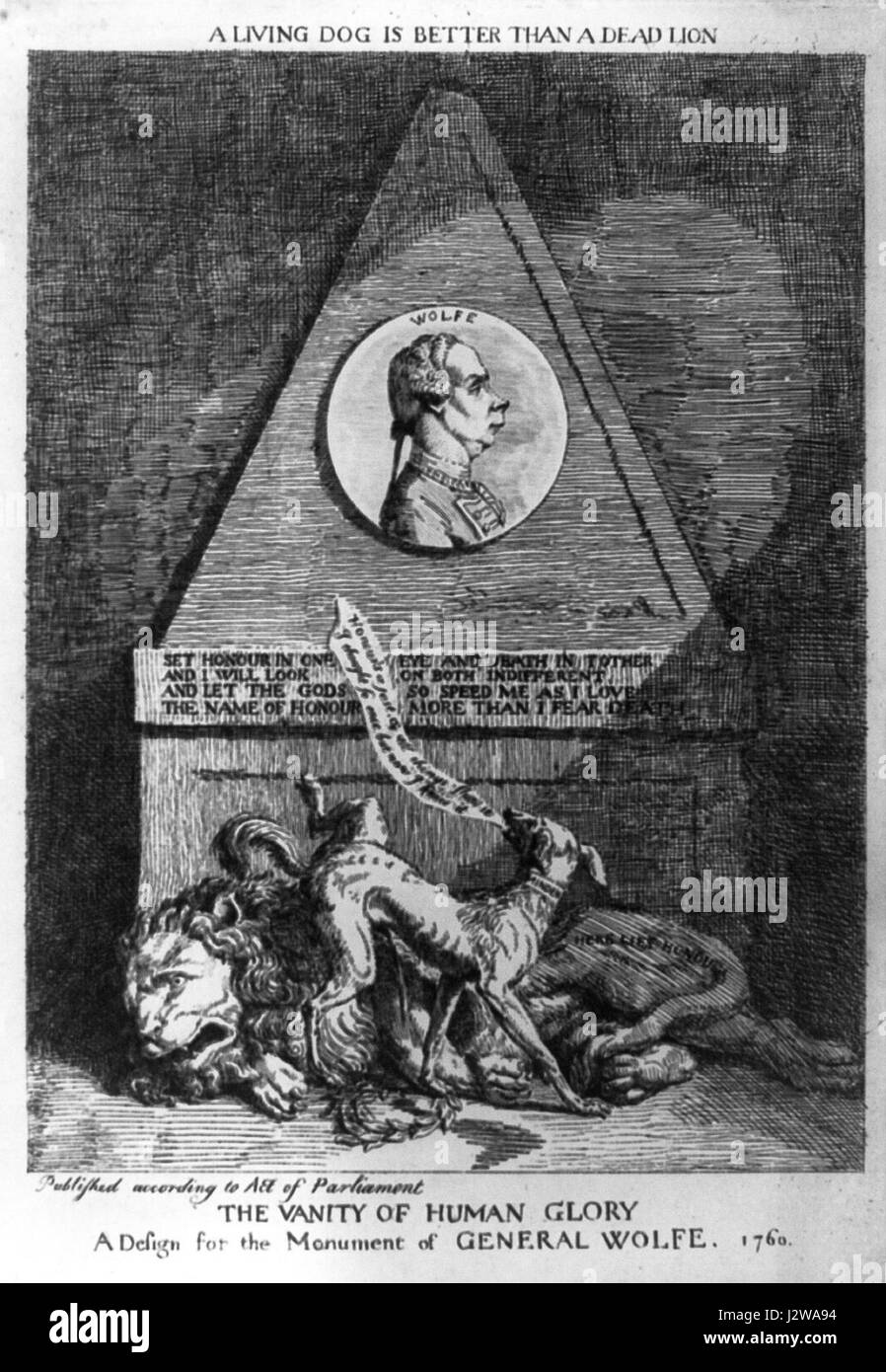 The design for the monument of General Wolfe, created in 1760 ...
