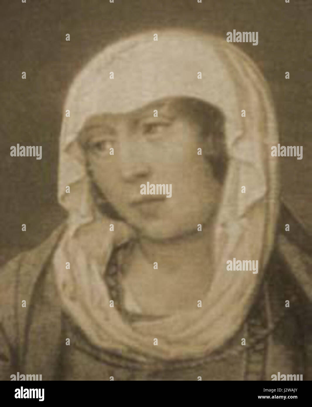 This historical image represents the figure of Queen D. Leonor of ...