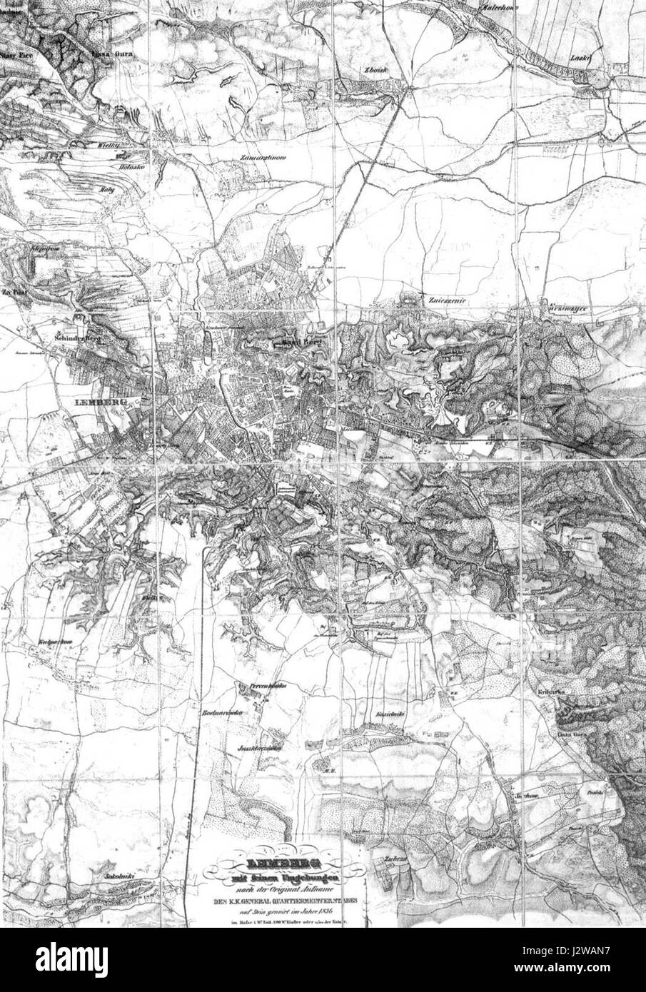 The 1836 plan of Lviv details the city's layout during the 19th century ...