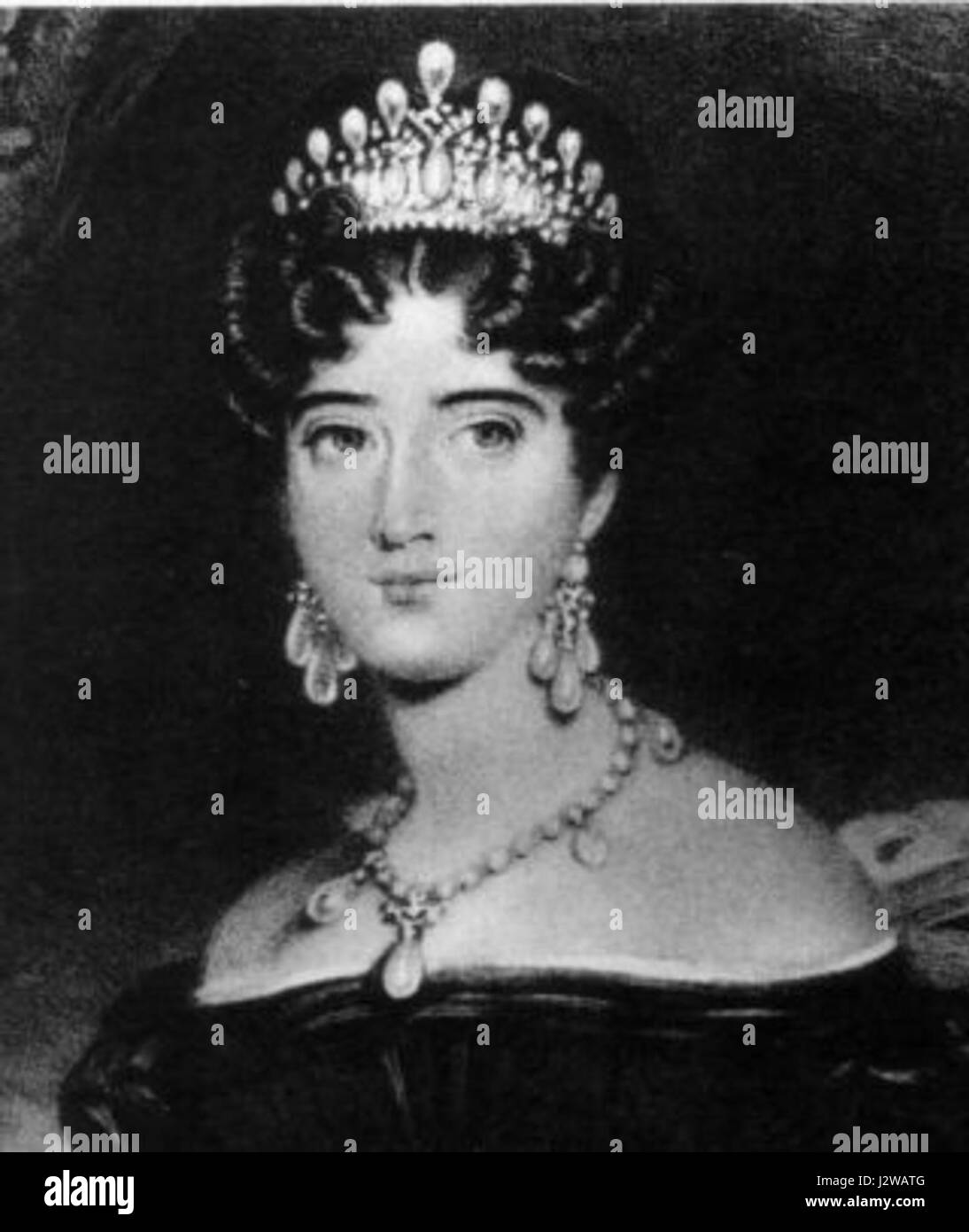 This historical engraving from 1822 depicts Augusta, a prominent figure ...