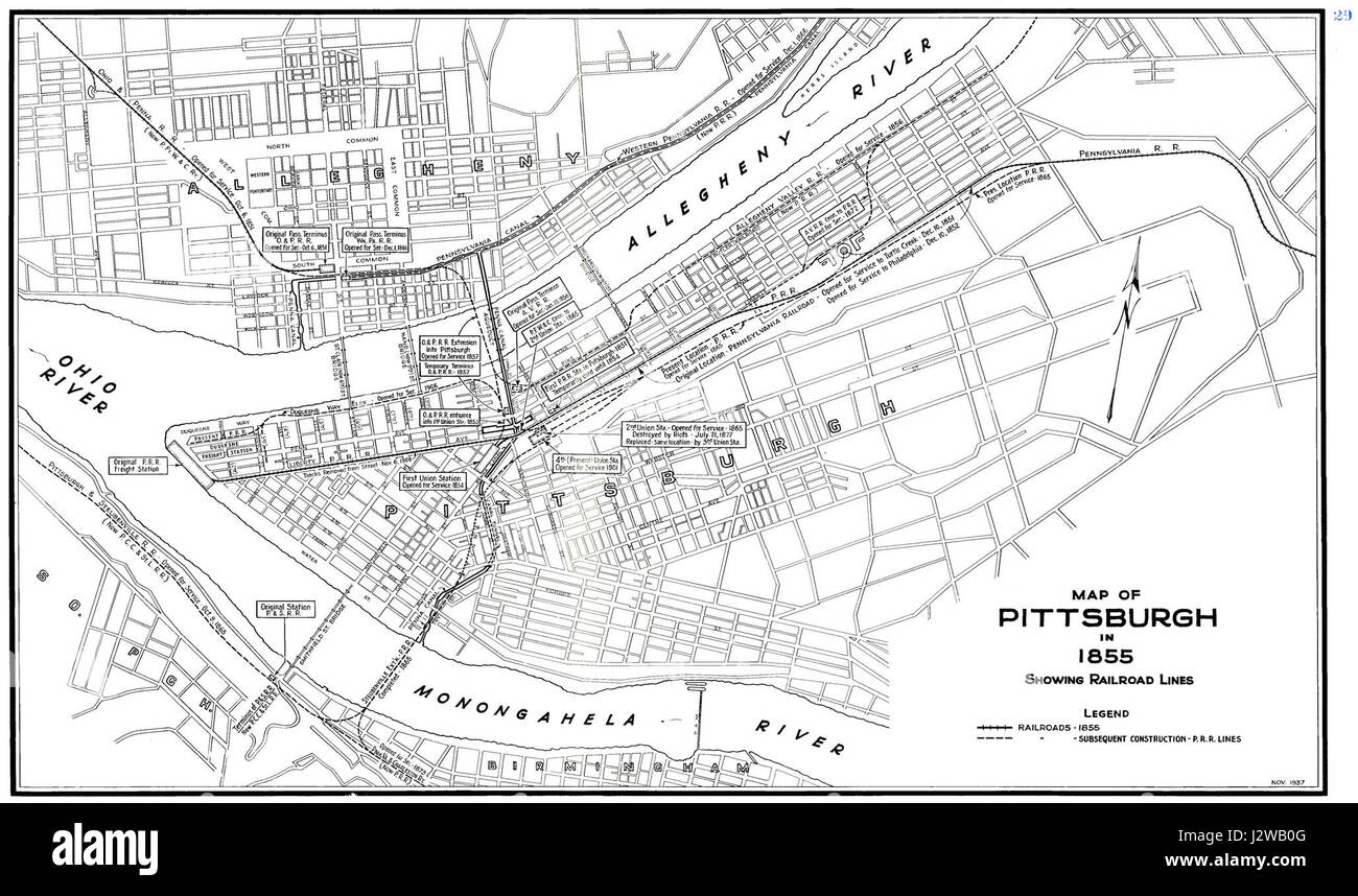 Old map of pittsburgh hi-res stock photography and images - Alamy