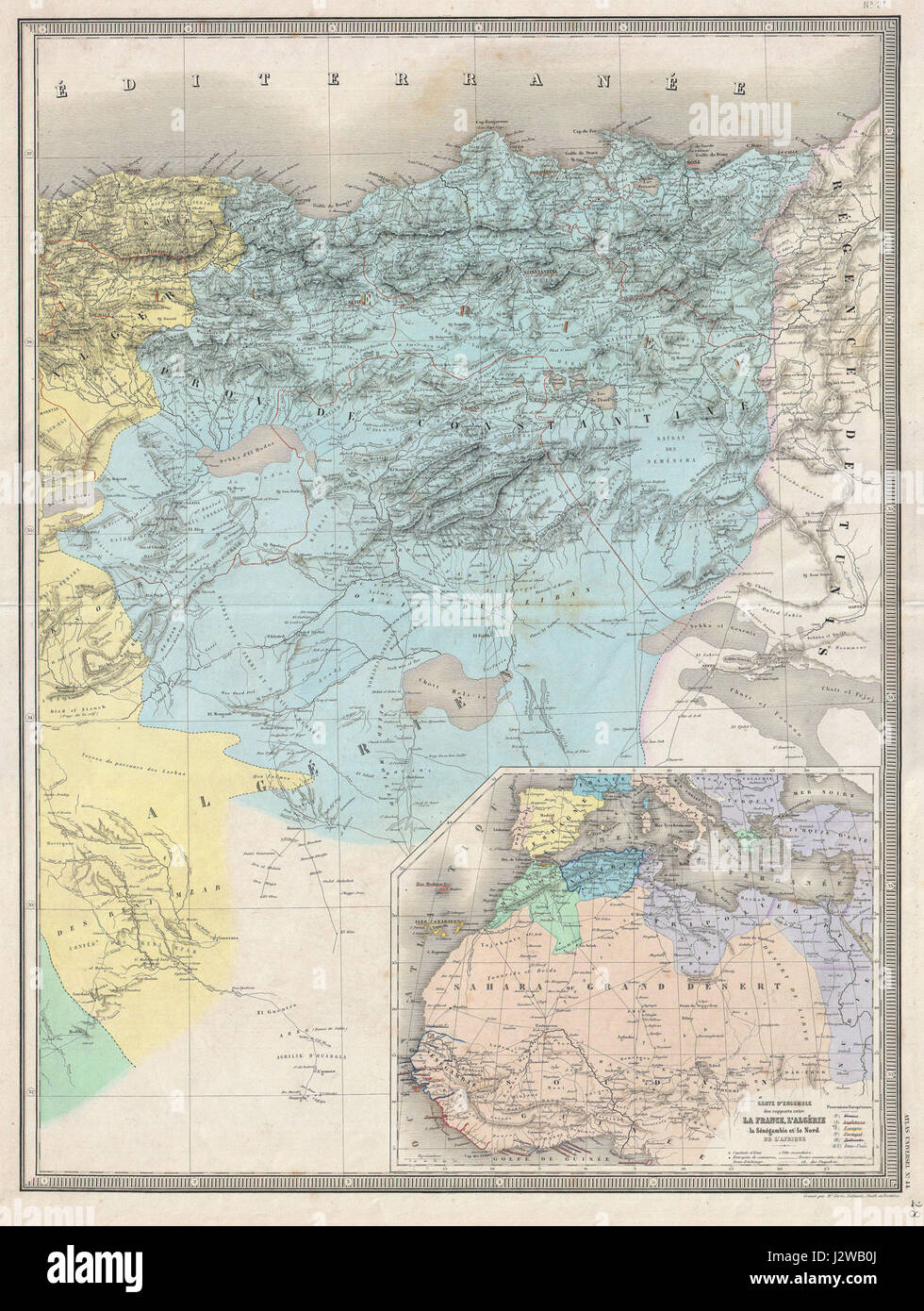 The 1857 Dufour Map of Constantine provides a detailed depiction of the ...