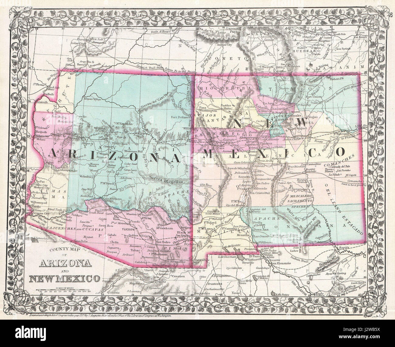 Arizona mexico map hi-res stock photography and images - Alamy