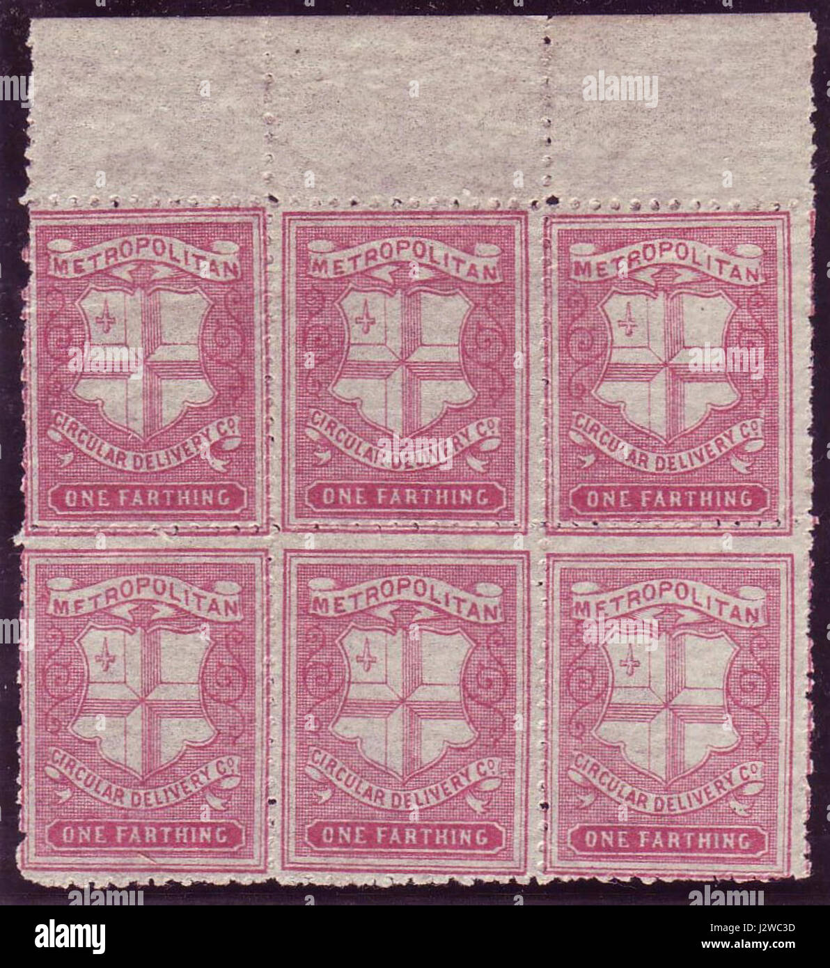 The 1 Farthing Metropolitan Circular Delivery Company stamp was issued ...