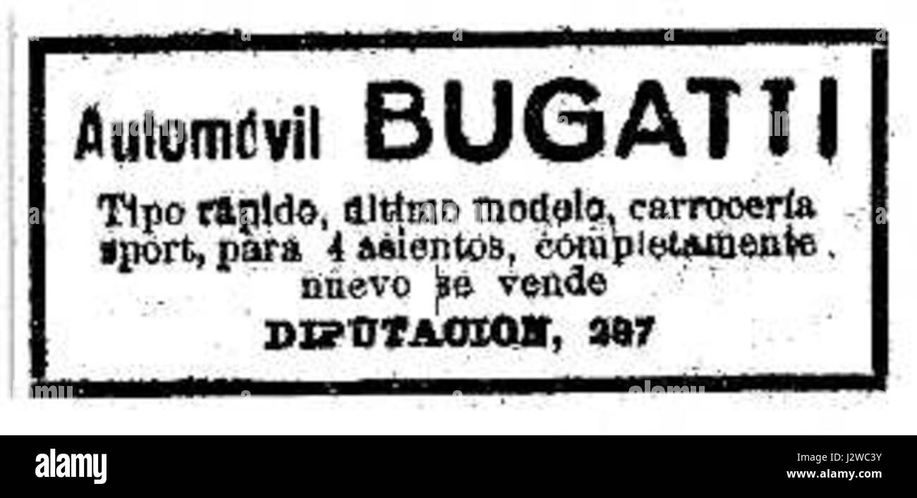 A 1921 Bugatti automobile, known for its craftsmanship and advanced ...