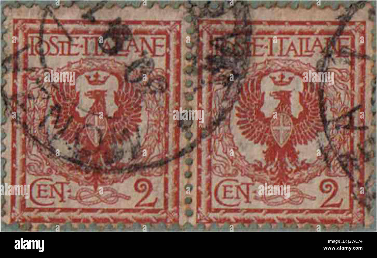 The 1916 Poste Italiane 2-cent stamp is a historical Italian postage ...