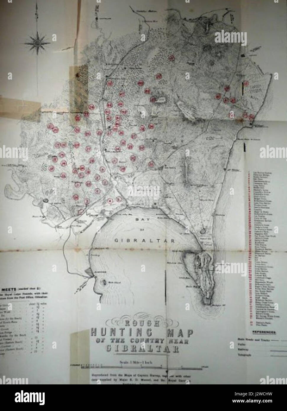 1800s Calpe Hunt Map Stock Photo - Alamy