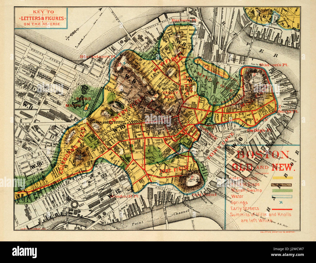Map of boston 1880 hi-res stock photography and images - Alamy