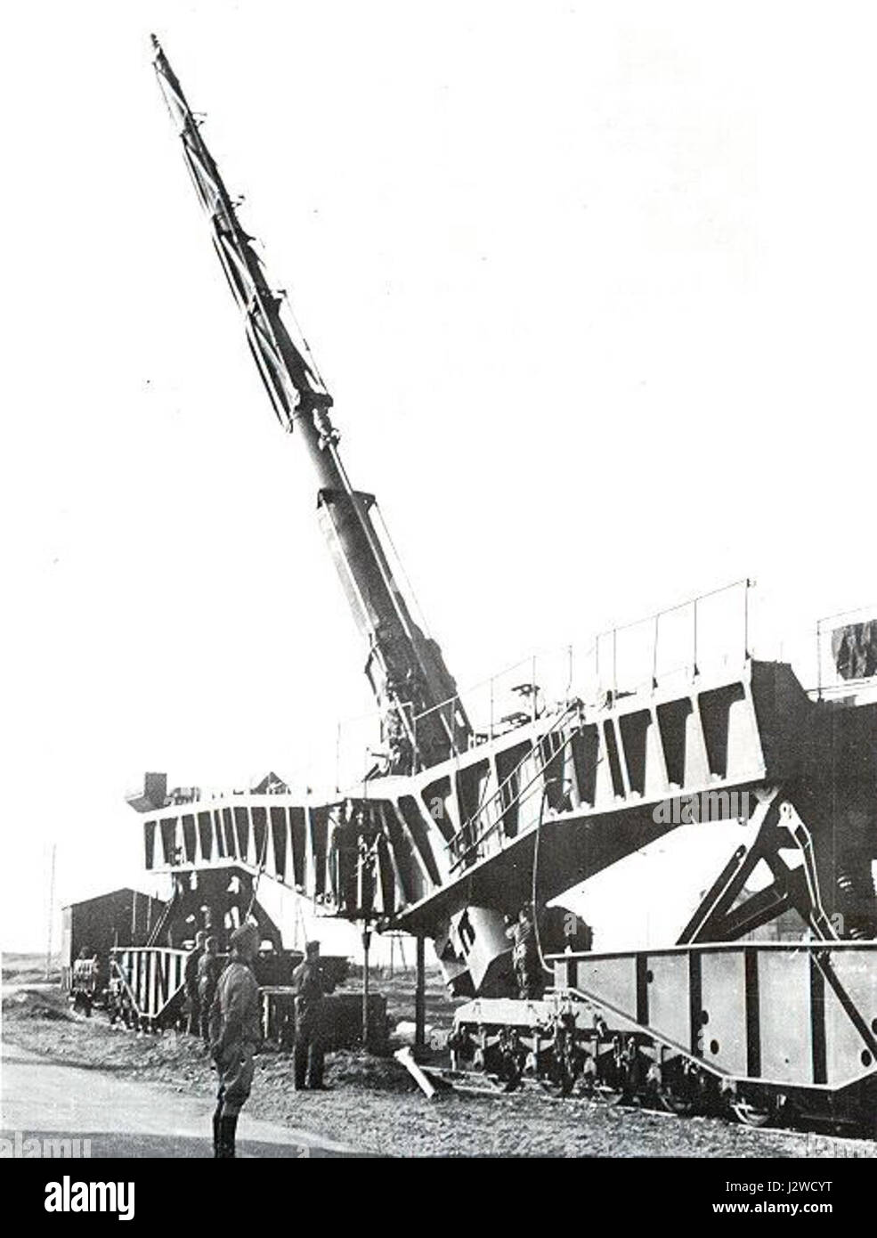 The 210 mm Railway Gun was a large-caliber artillery piece mounted on a ...