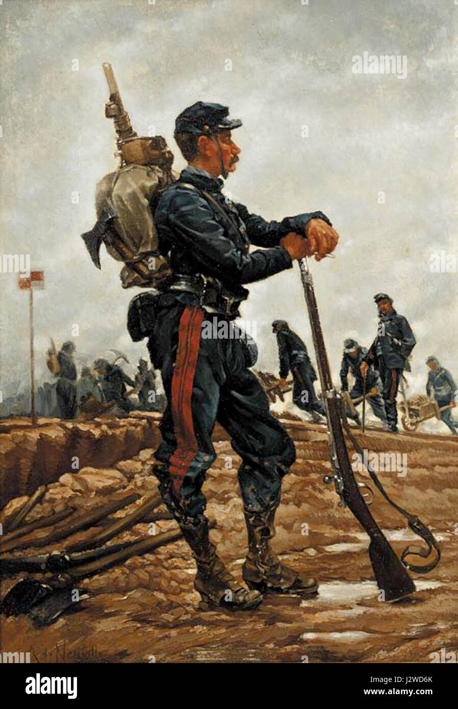 A French Military Engineer by Alphonse Marie Adolphe de Neuville Stock ...