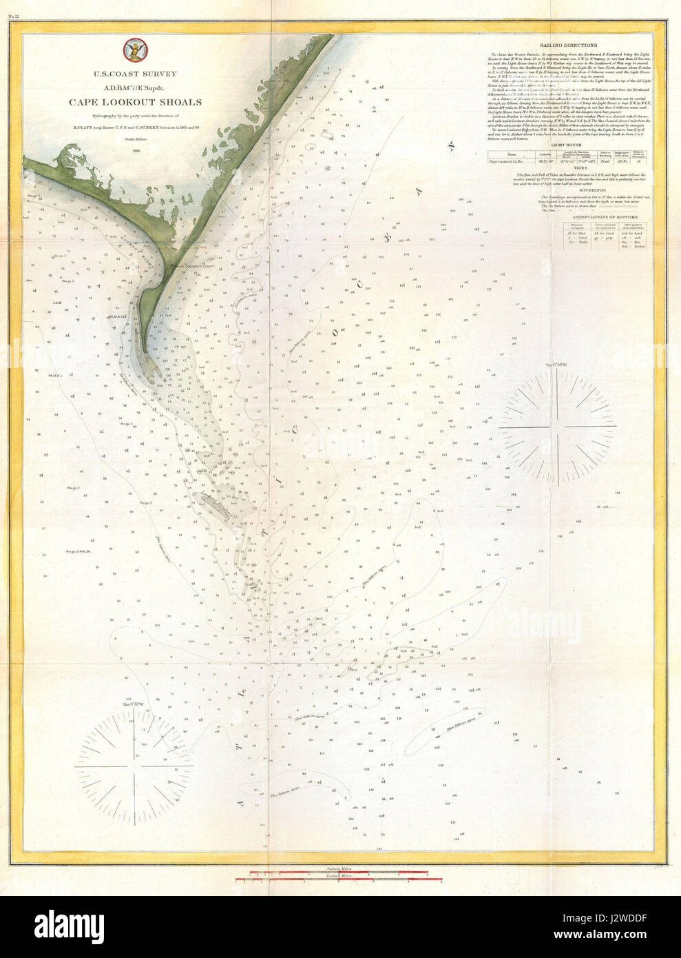 This 1866 U.S. Coast Survey map shows the geographical layout of Cape ...