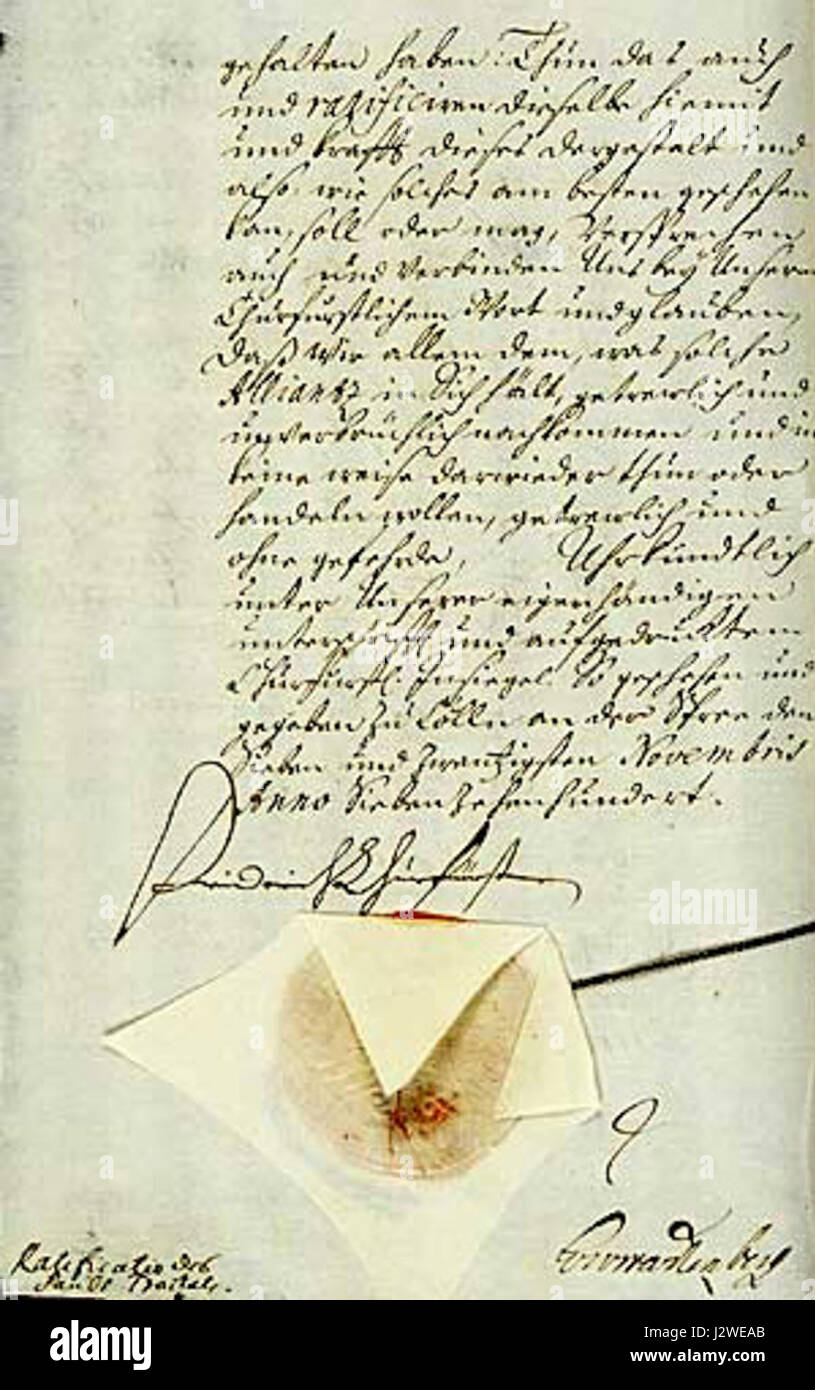 A historical document detailing the ratification of major treaties or ...