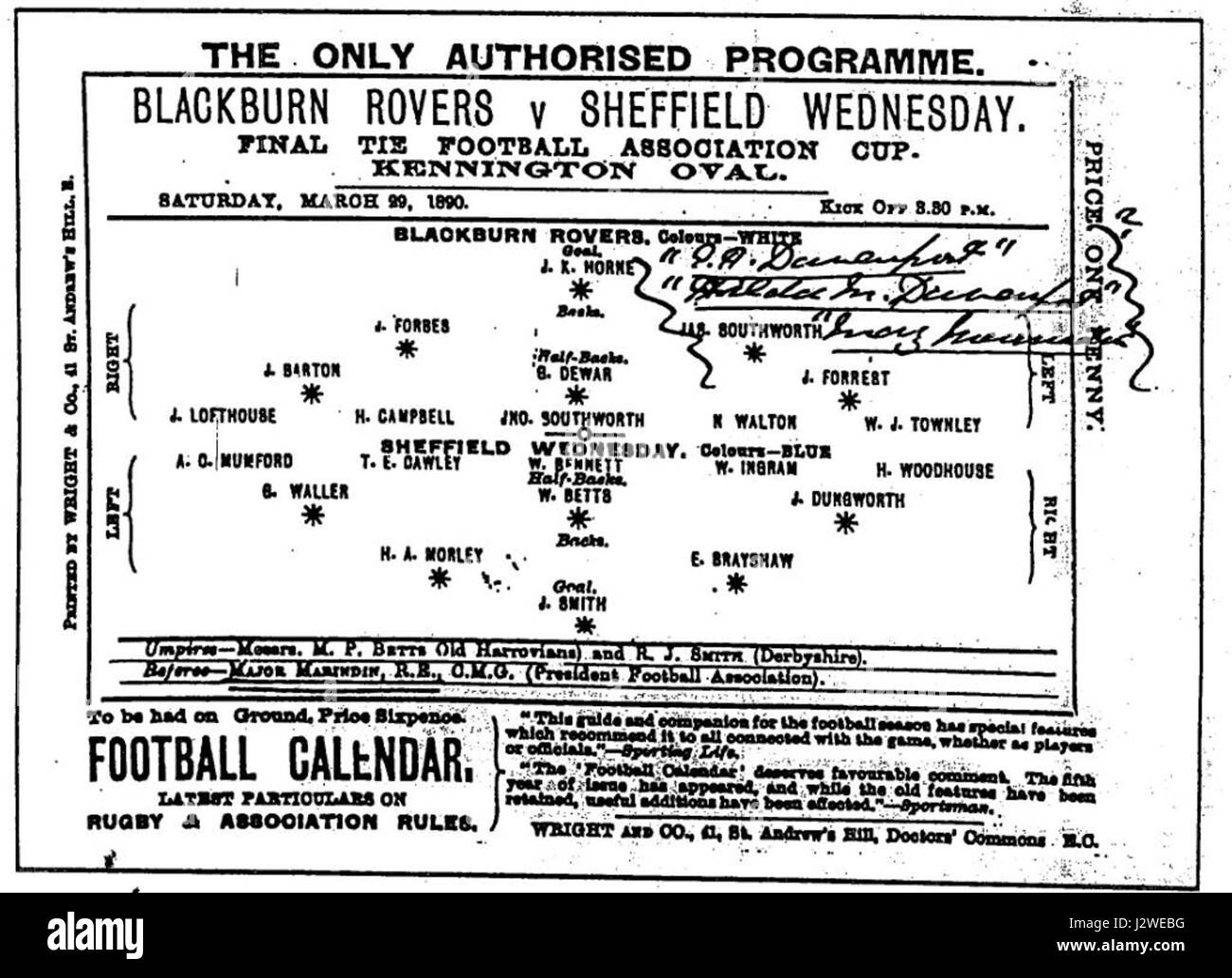 Vintage fa cup final programme Black and White Stock Photos & Images ...