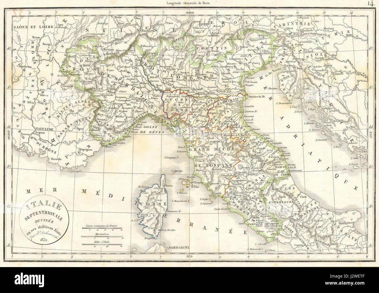Map of northern italy hi-res stock photography and images - Alamy
