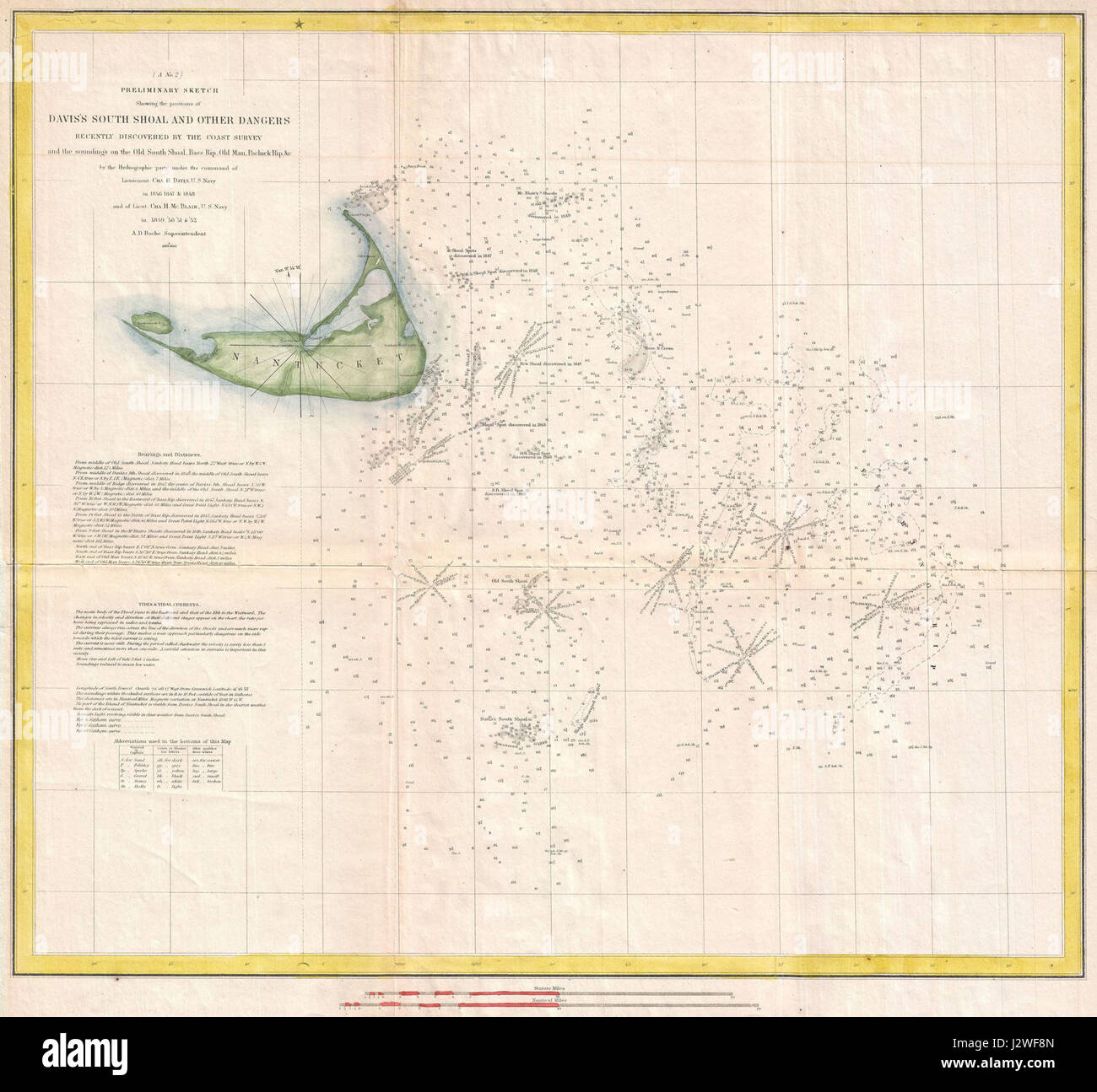 U s coast survey chart or map of nantucket hi-res stock photography and ...