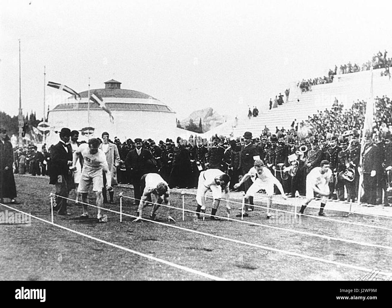 100m Athens 1896 partenza Stock Photo - Alamy