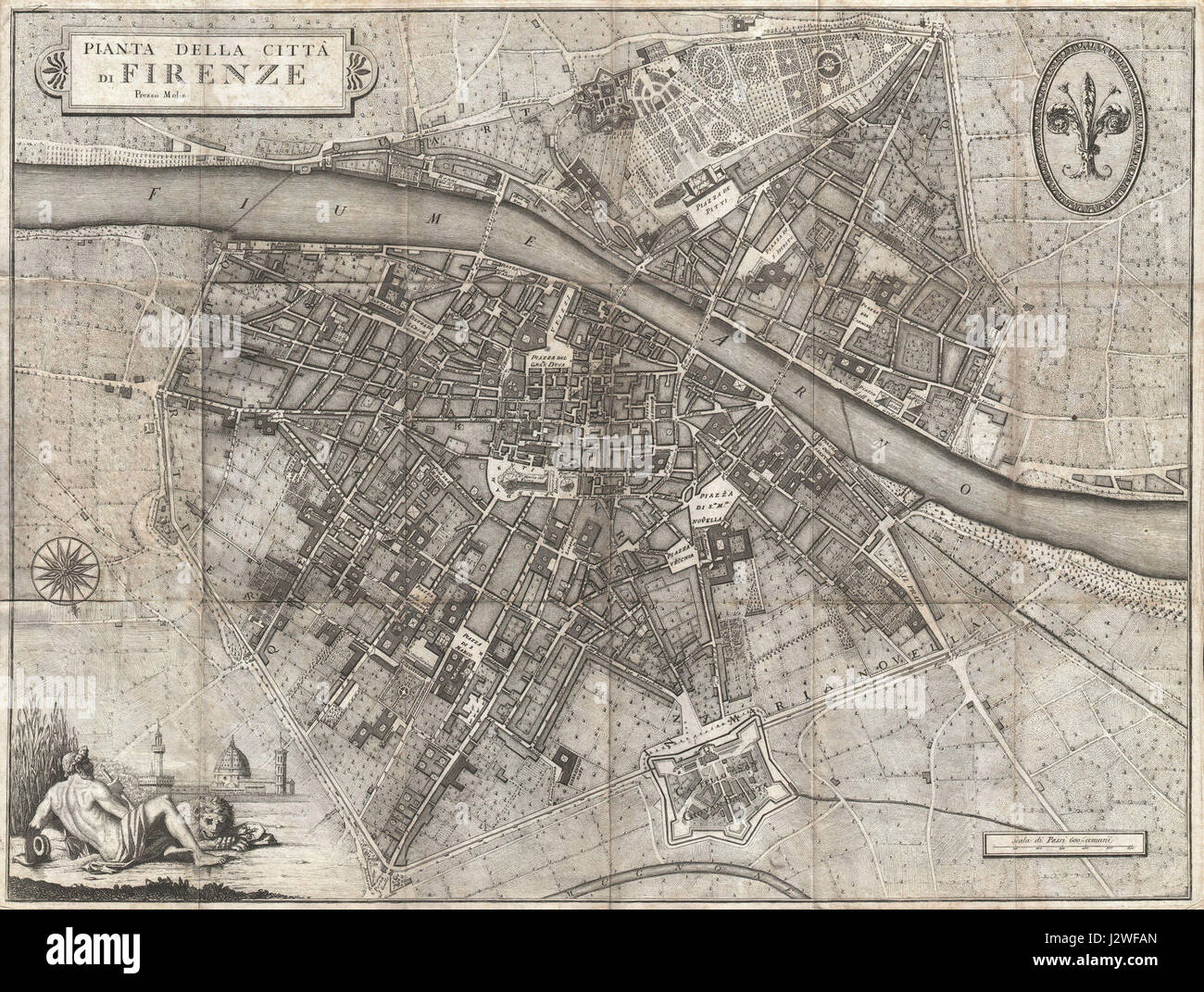 1847 Molini Pocket Map of Florence (Frienze), Italy - Geographicus ...