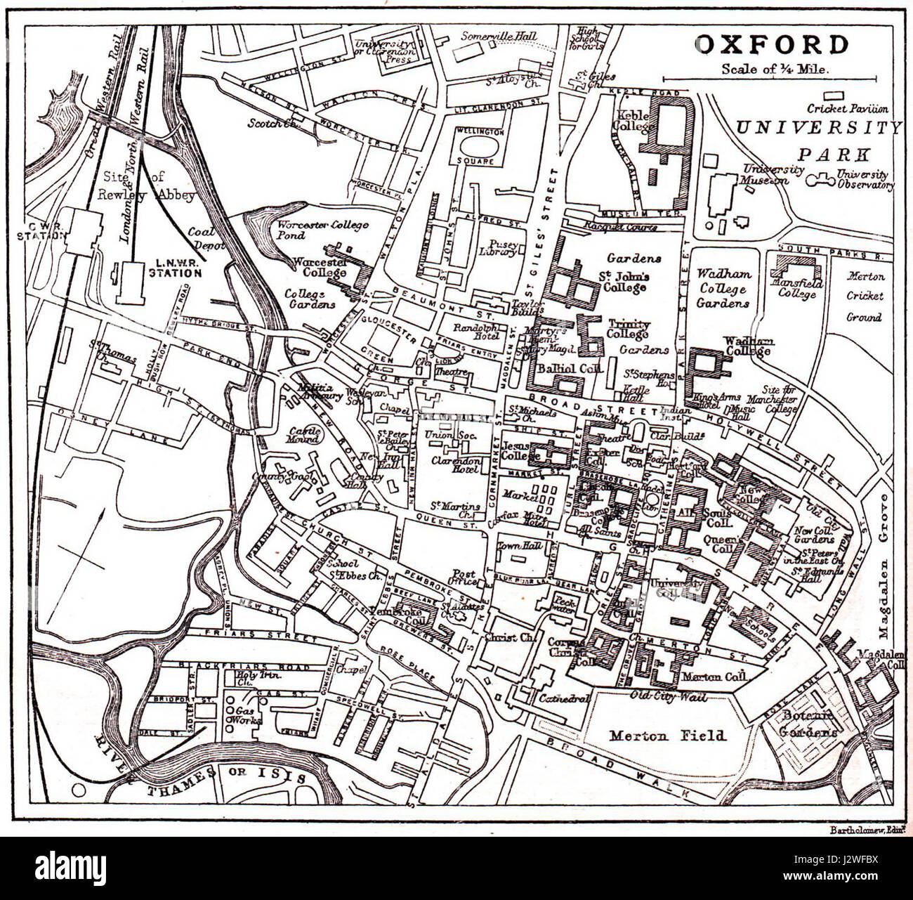 Historical map of oxford streets hi-res stock photography and images ...