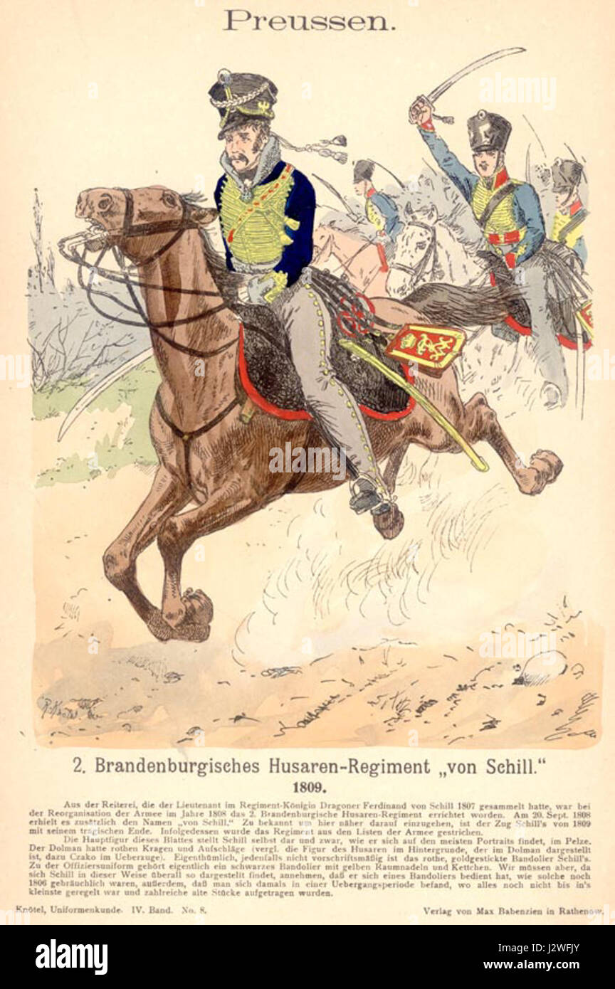 This refers to a military unit, the 2nd Brandenburg Hussar Regiment, a ...