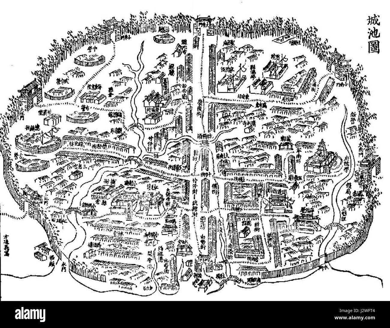 The 1752 fortifications of Taiwan city were an integral part of the ...