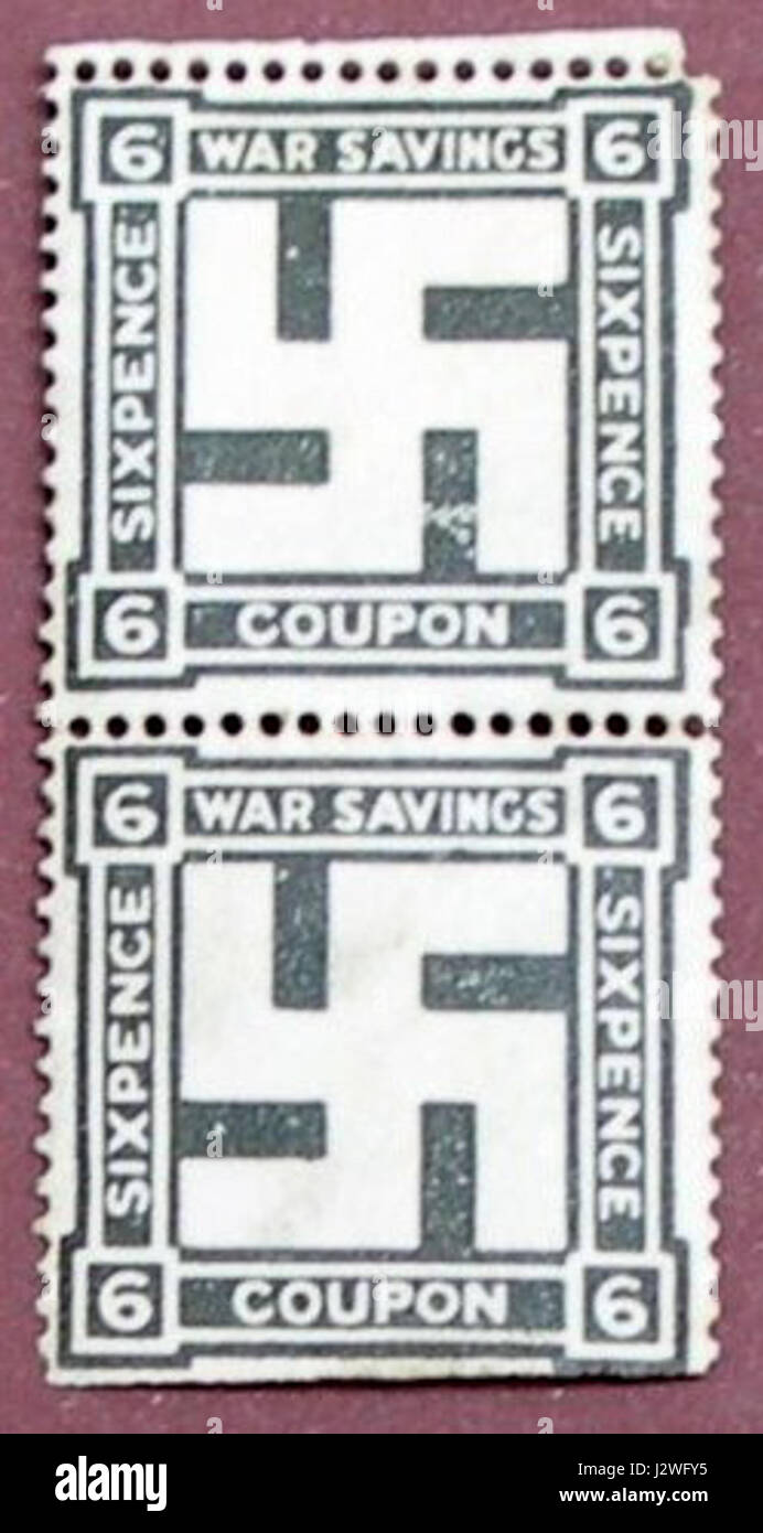 The 1916 White Swastika 6d war savings coupon was issued during World ...