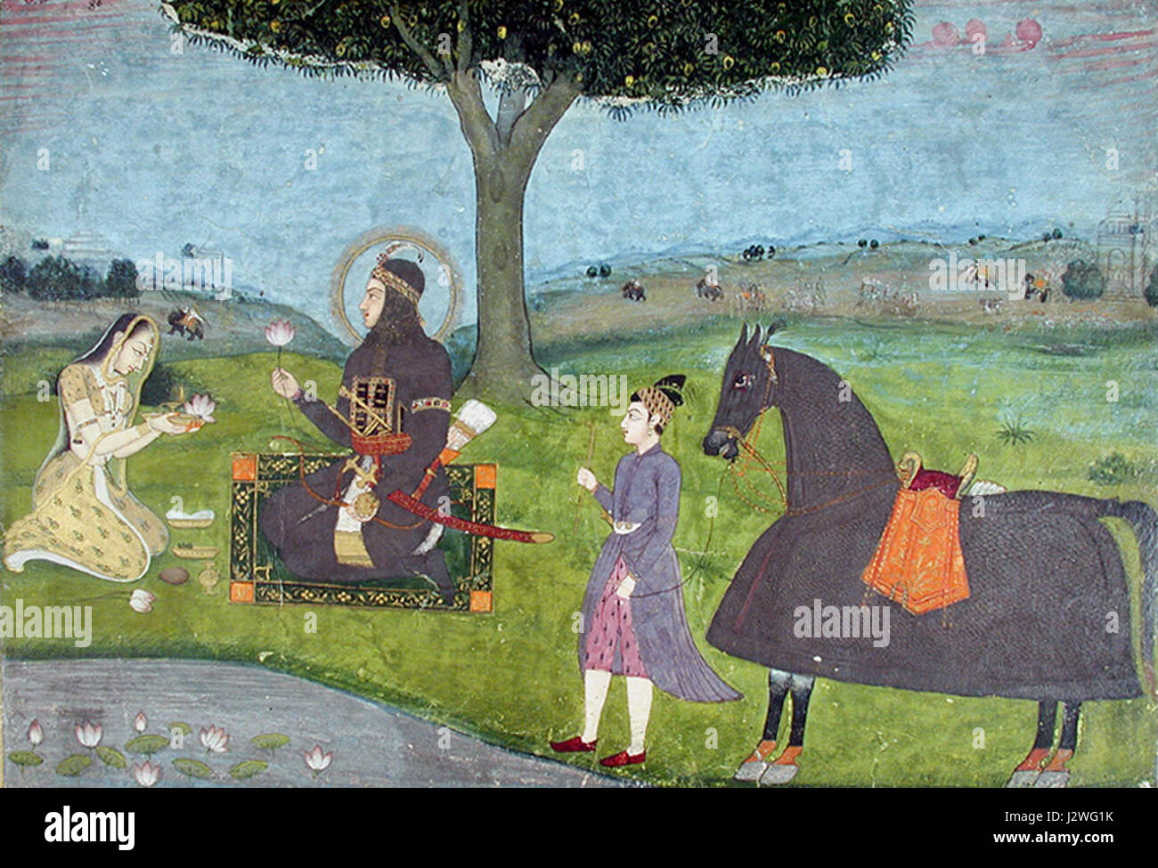 4 A noblewoman worships Kalki beneath a tree. 1765, San Diego Museum of ...