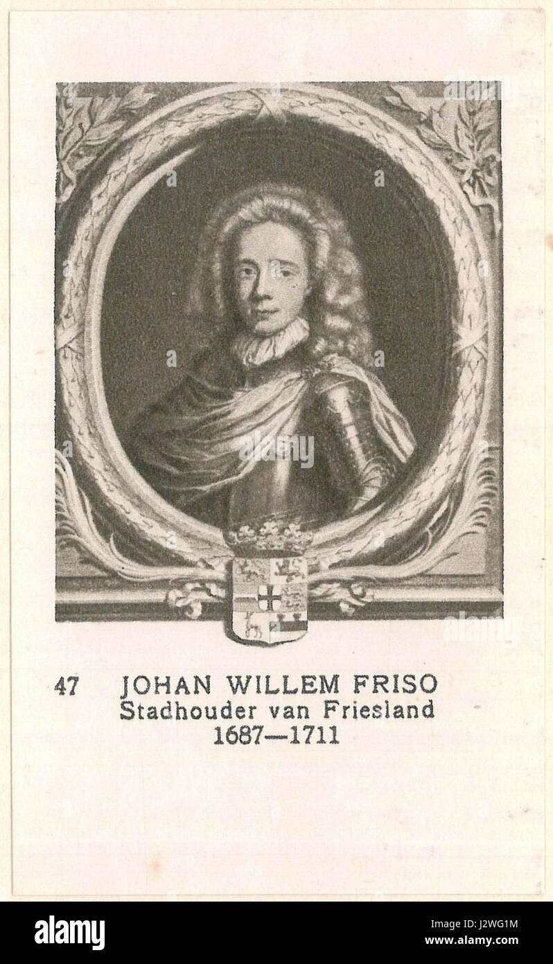 Johan Willem Friso was the Stadtholder of Friesland from 1687 to 1711 ...