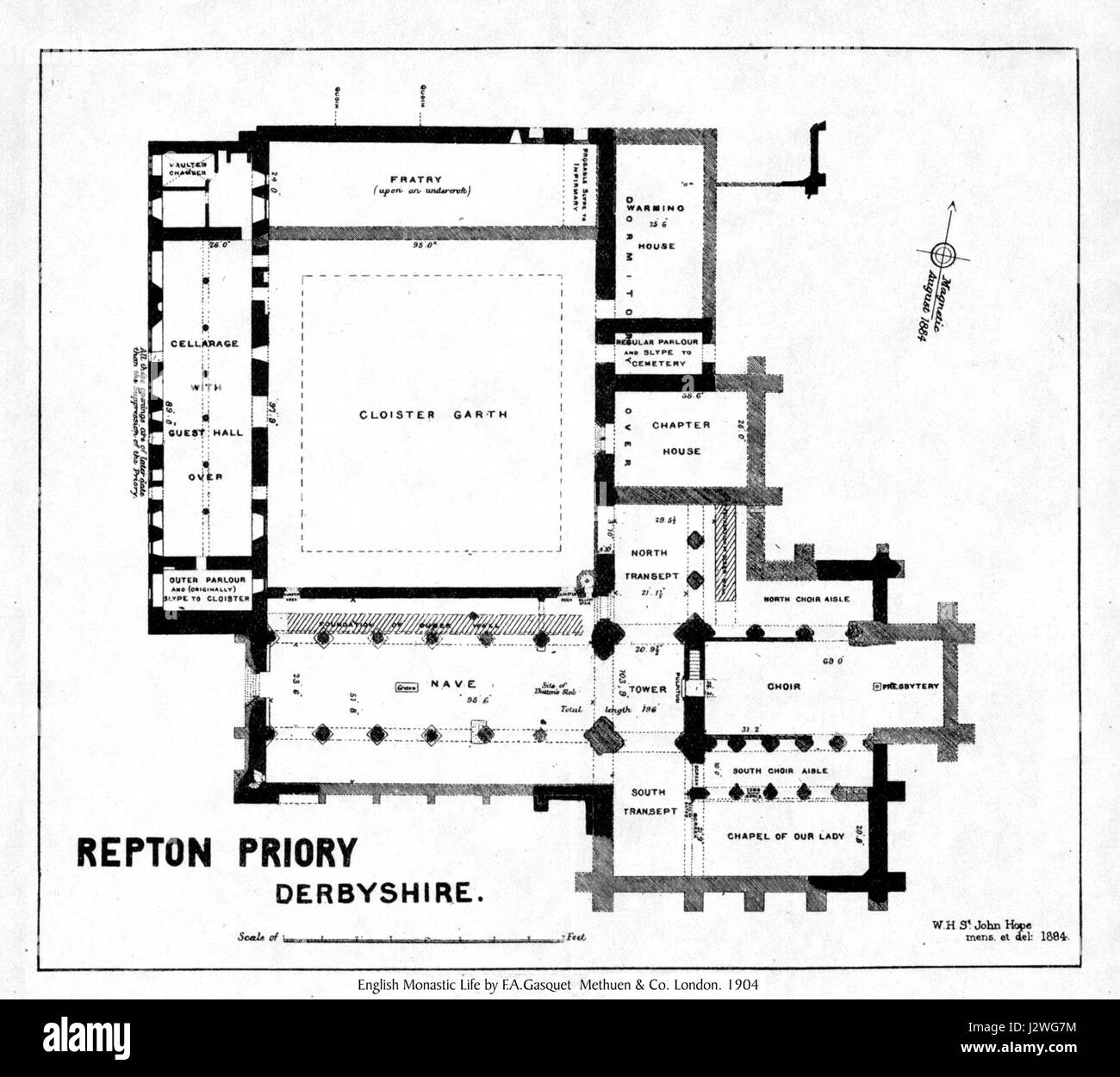 A Plan of Repton Priory Stock Photo - Alamy