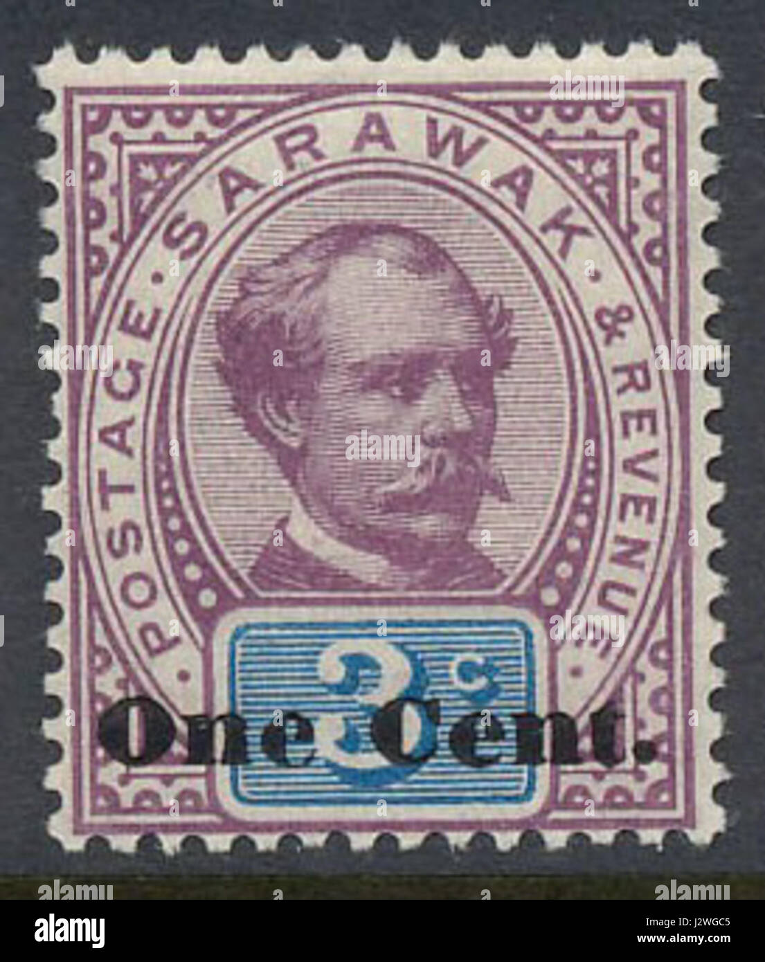 This 1889 Sarawak One Cent coin, featuring the image of Raja Charles ...