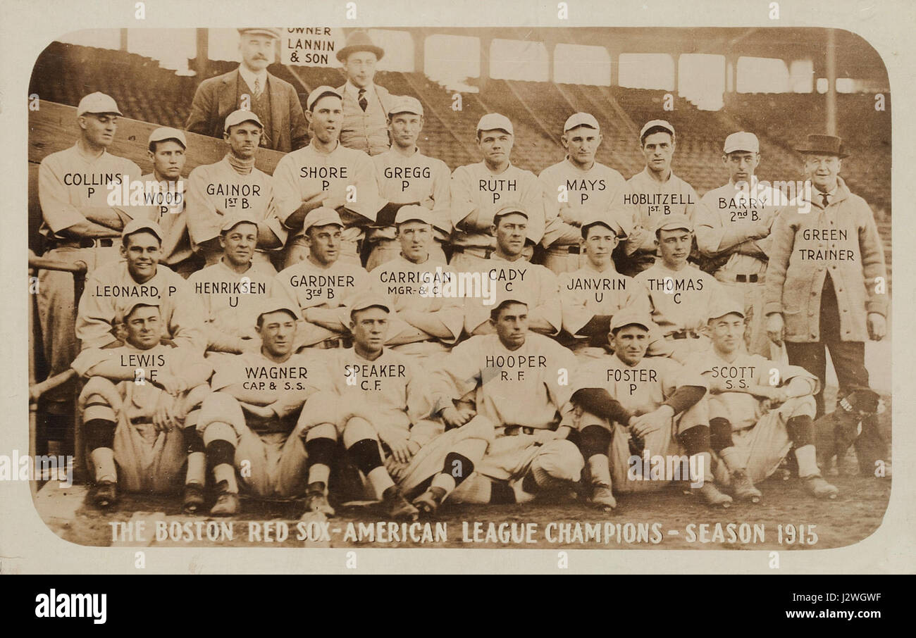 The 1915 Boston Red Sox, featuring rookie Babe Ruth, were a significant ...