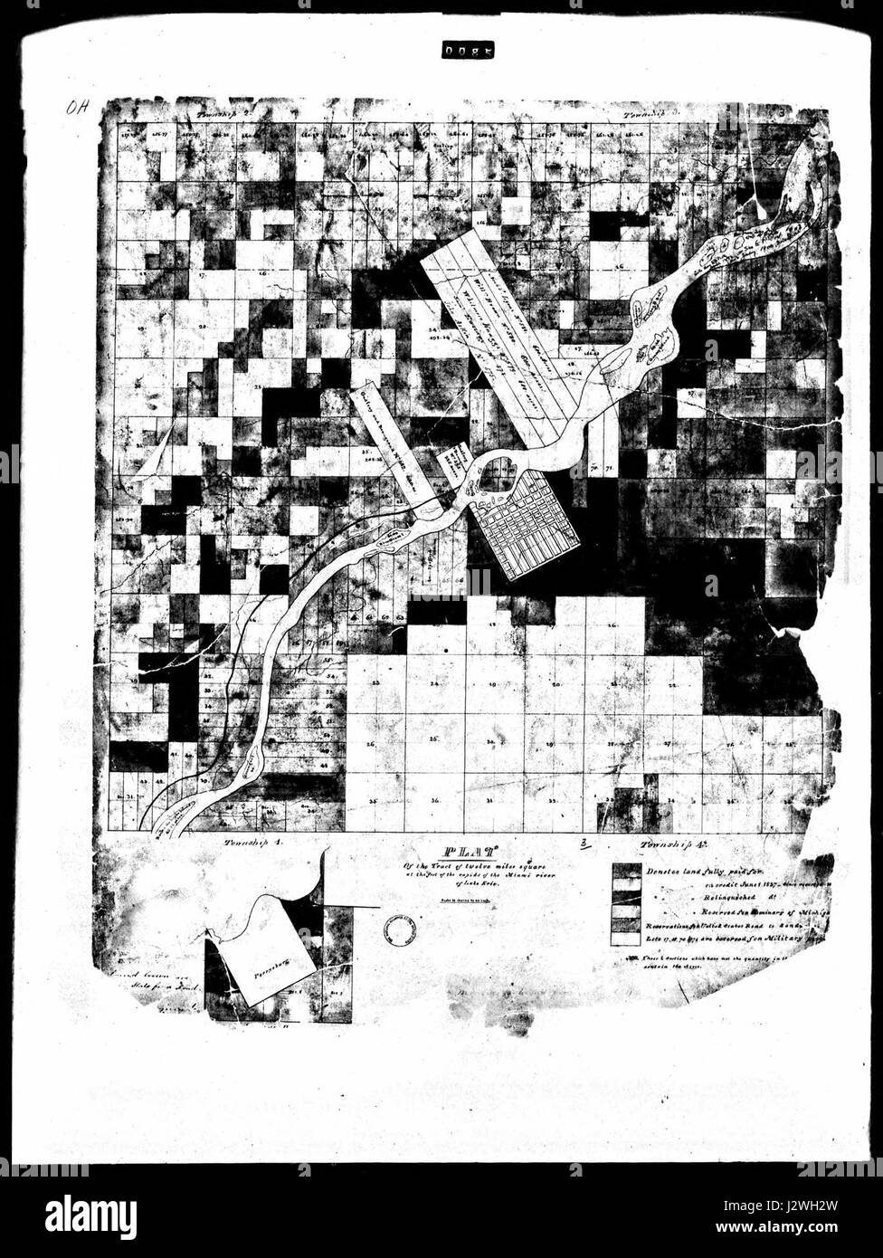 1827 Plat - Twelve Square Miles Reserve Stock Photo - Alamy