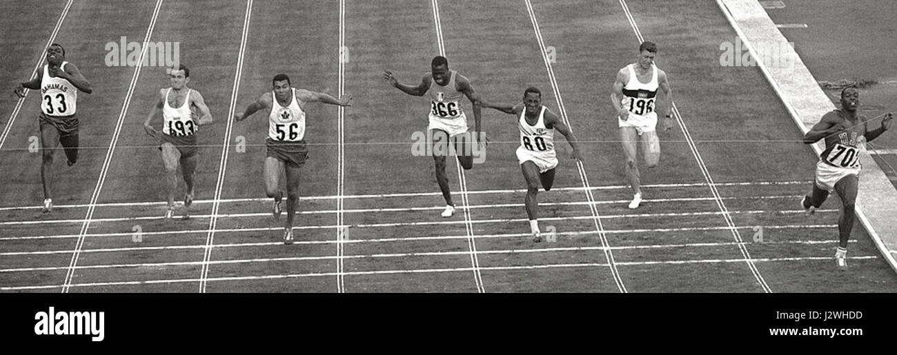 The 100m dash at the 1964 Tokyo Olympics was a highlight of the Games ...