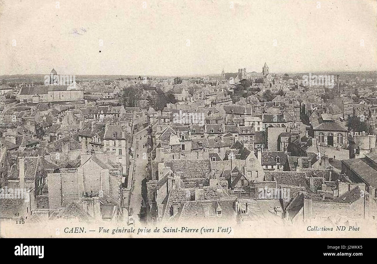 This postcard image of Caen in France offers a view of the ...