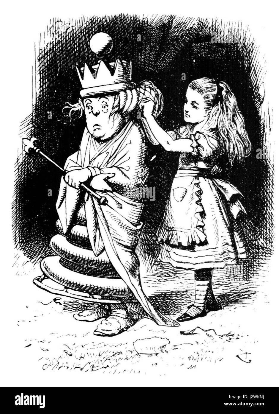 This piece depicts Alice and the White Queen from Lewis Carroll's ...