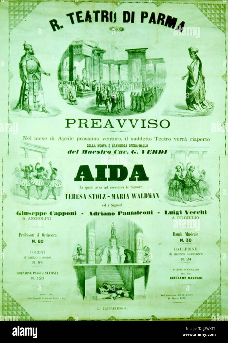 Aida poster Parma 1872 Stock Photo - Alamy