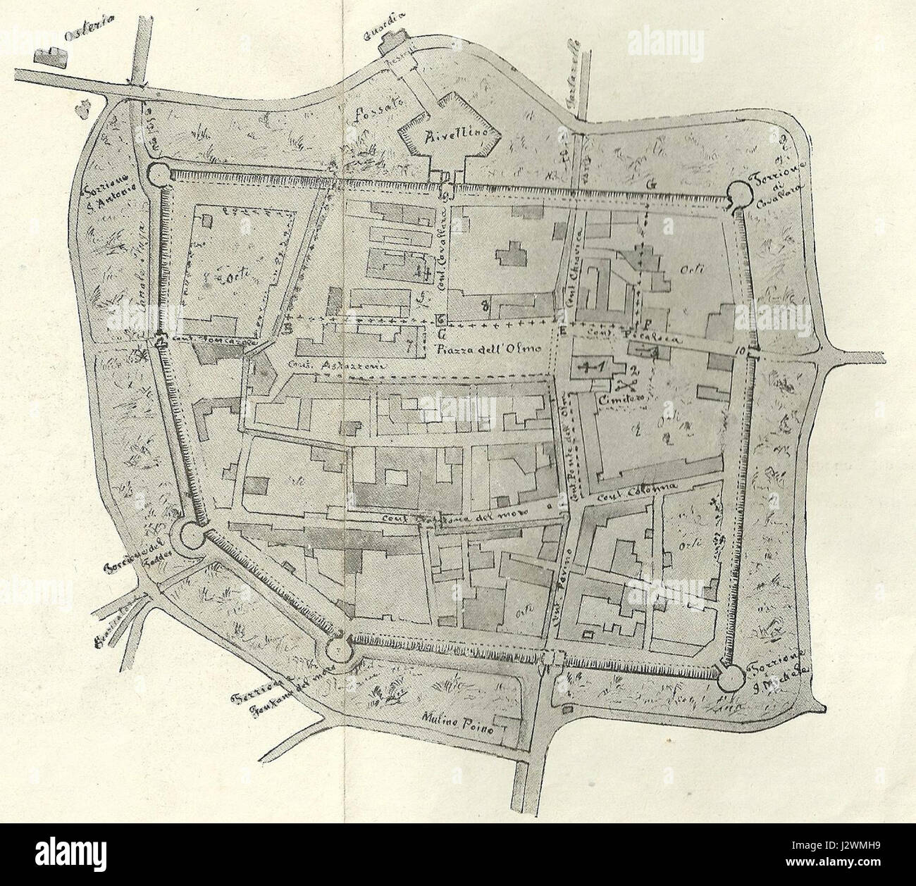 The Castel Goffredo-Mappa is an ancient map of a region in Italy, showcasing geographical ...