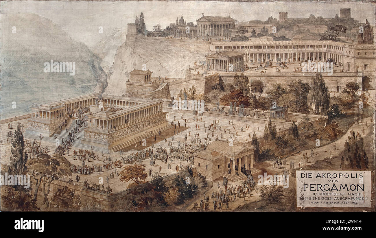 Acropolis of Pergamon - Friedrich Thierch - 1882 Stock Photo - Alamy