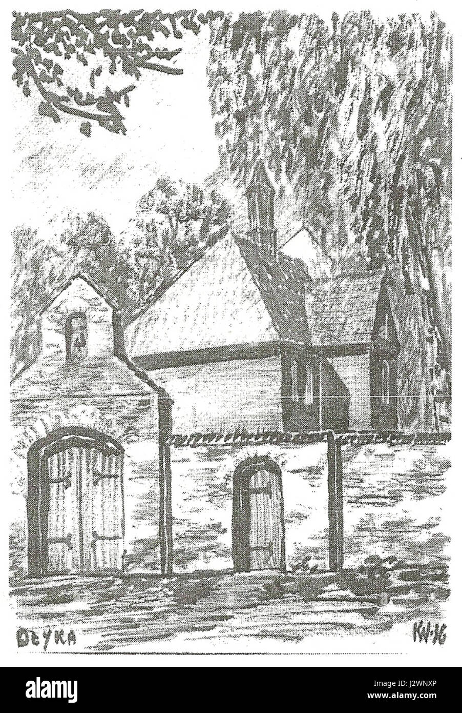 Catholic church of St. Peter and Paul in Olyka. Unknown artist, 1936 ...